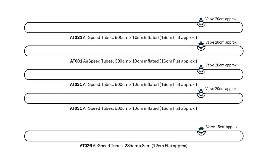 Vango Exodus V 600 Air Awning 2013-2014, Set of Main Air Beams – Tentspares
